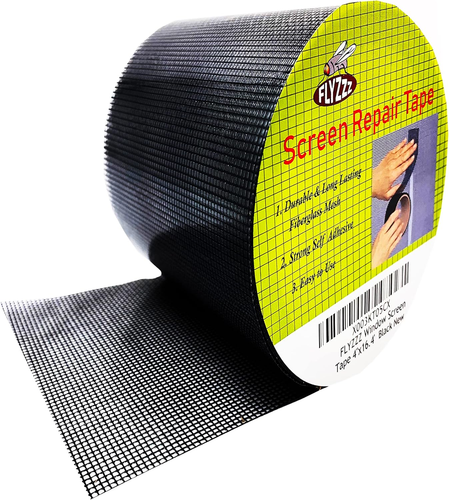 Window Screen Repair Kit Tape Extra Wide 4''X16.4' Black Adhesive ...