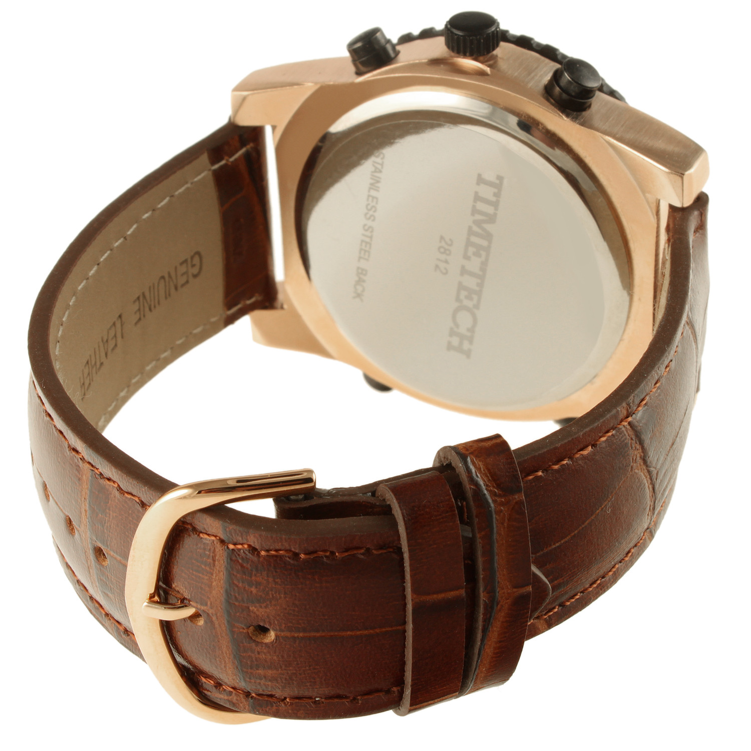 Men's Analog Digital Brown Leather Tachymeter Wrist Watch By Timetech ...