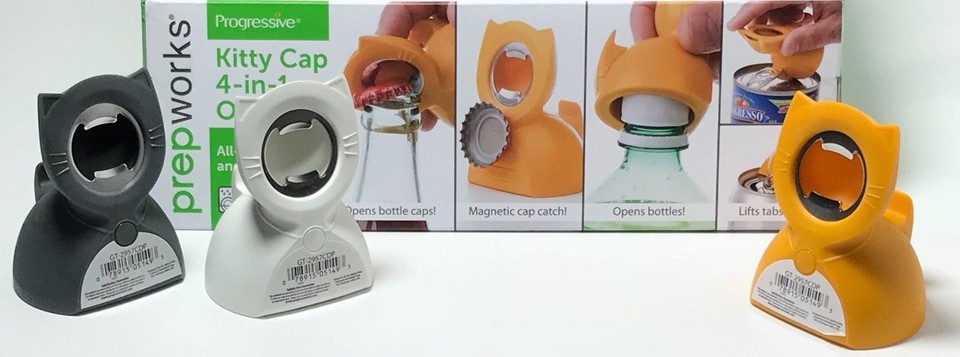 PrepWorks Progressive Kitty Cap 4-in-1 Bottle and Can Opener - 3 Colors ...