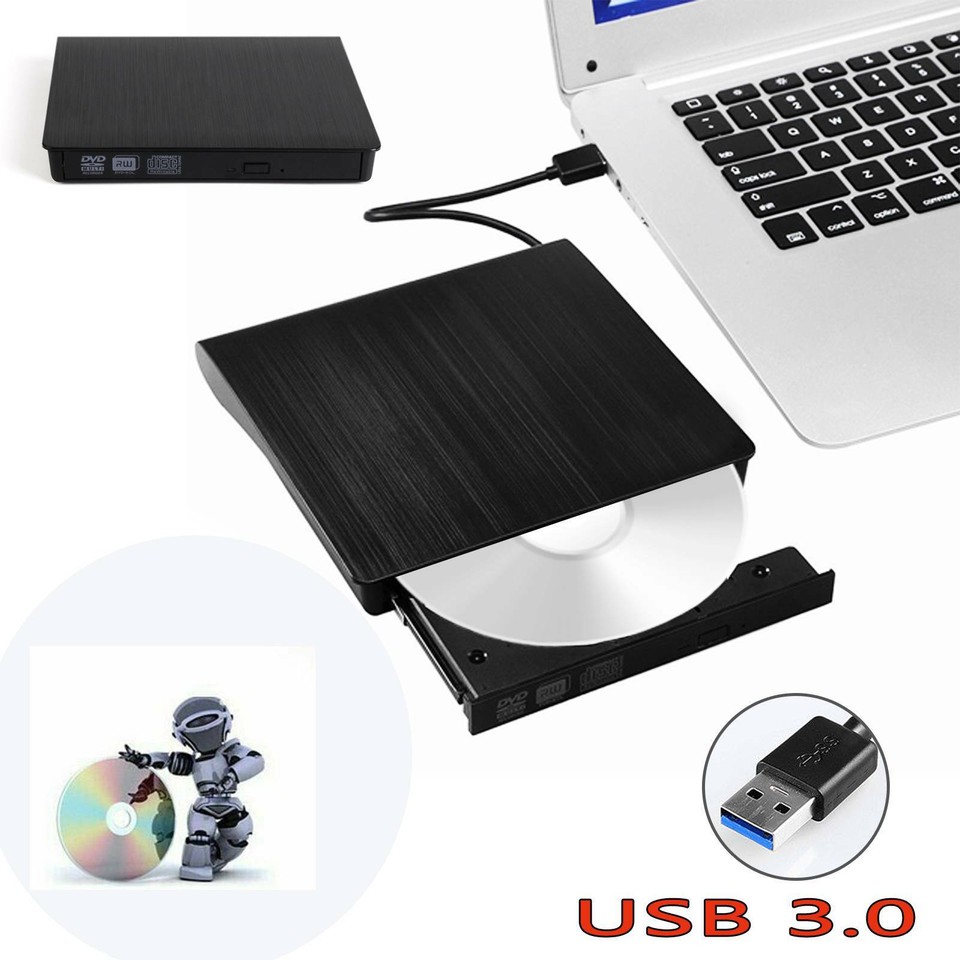 USB 3.0 External Drive DVD±RW CD RW Drive Copier Writer Reader Rewriter ...