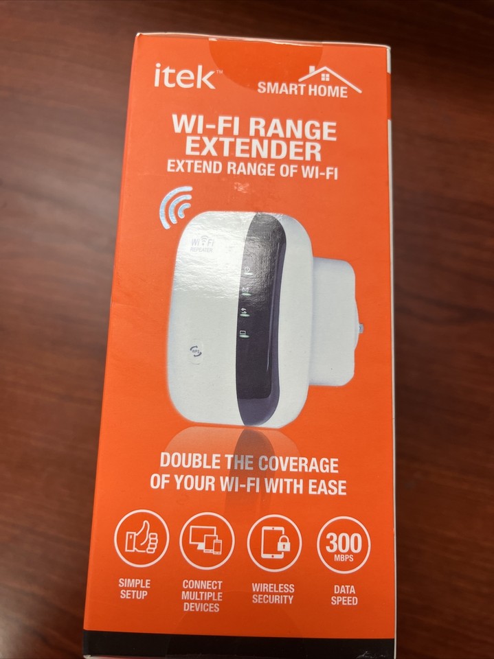 itek Smarthome Wi-Fi Range Extender Eliminate Dead Zones Double Wi-Fi ...