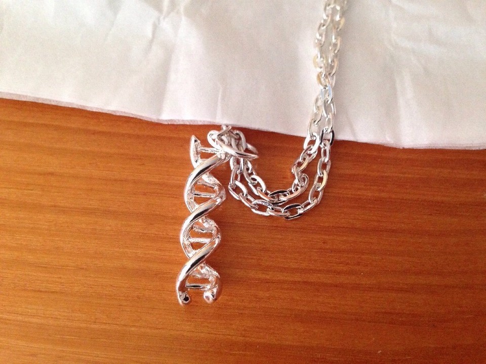 DNA Structure Double Helix Lab Science Geek 24" Chain Necklace Pendant ...