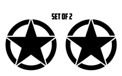 Army Star Vinyl Decal Sticker US Military Hood Graphic Body Black Out 1 ...