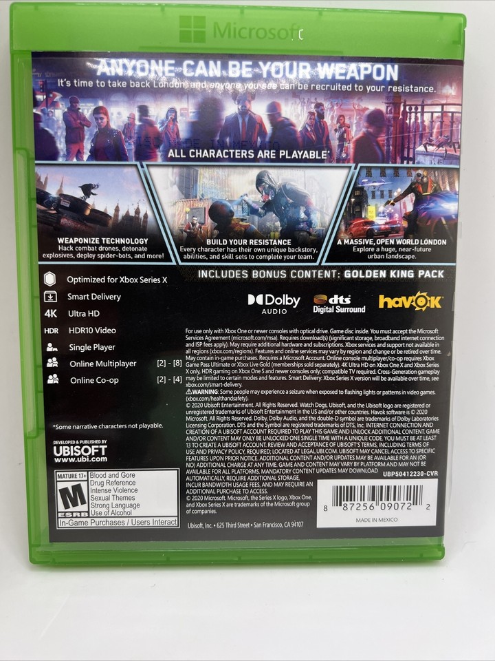 Watch Dogs Legion - Xbox Series X 887256090722 | eBay