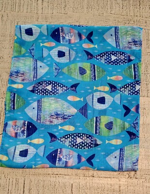 Blue Tropical Fish Scarf 61x14 | eBay