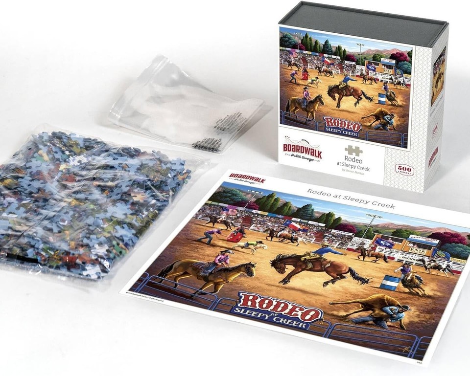 Sleepy Creek Rodeo Western Horse Jigsaw 500 Piece Puzzle 16 x 20 ...