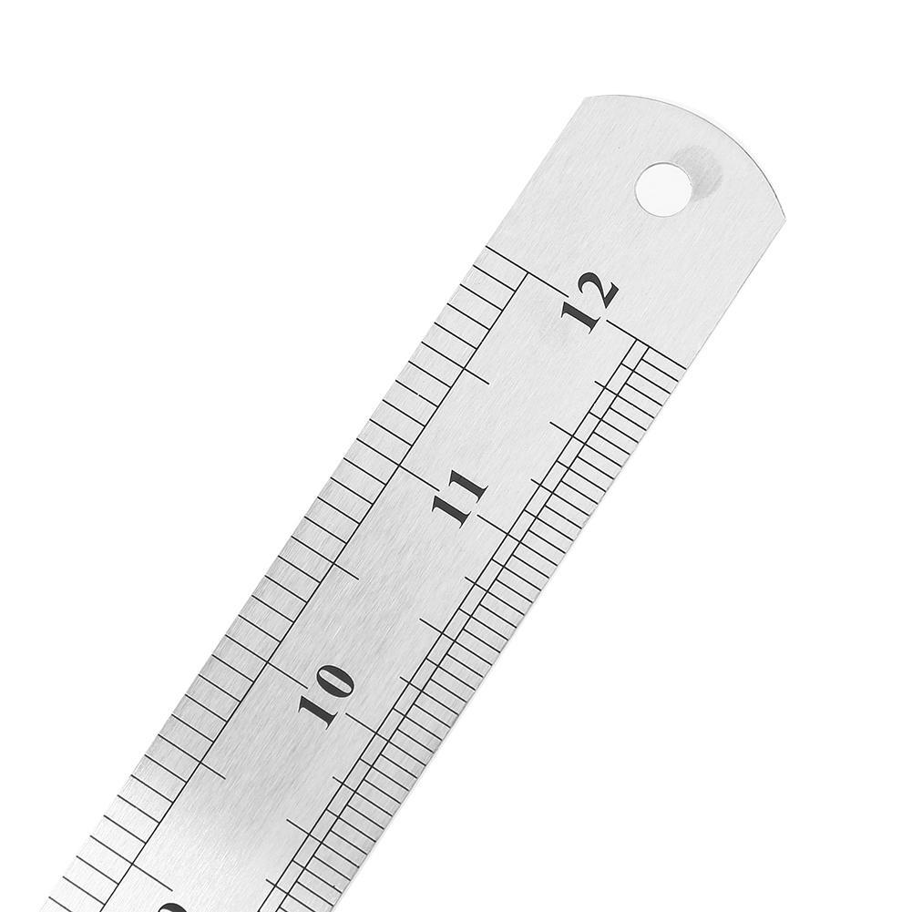 Stainless Steel Metal Straight Ruler Double Sided Measuring Tool (300mm ...