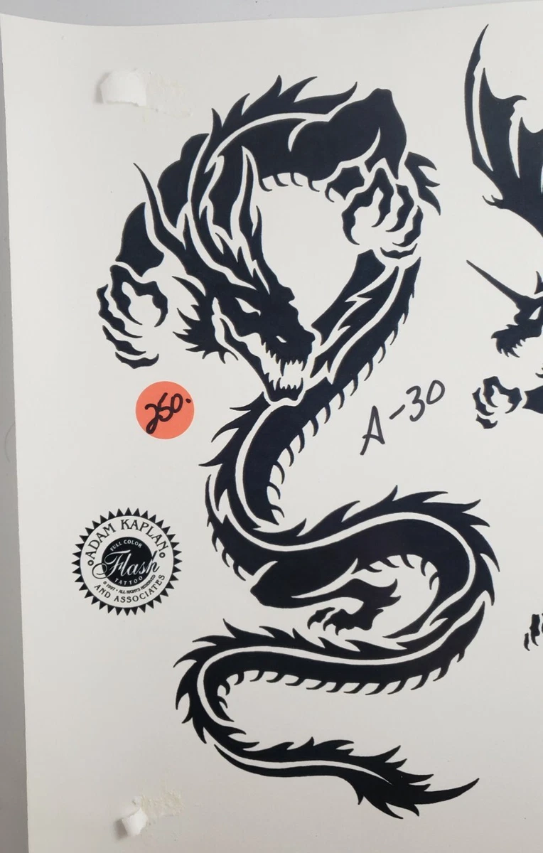 Tribal Dragon Tattoo Flash