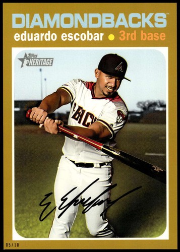 Eduardo Escobar 2020 Topps Heritage 5x7 Gold #474 5/10 Diamondbacks | eBay