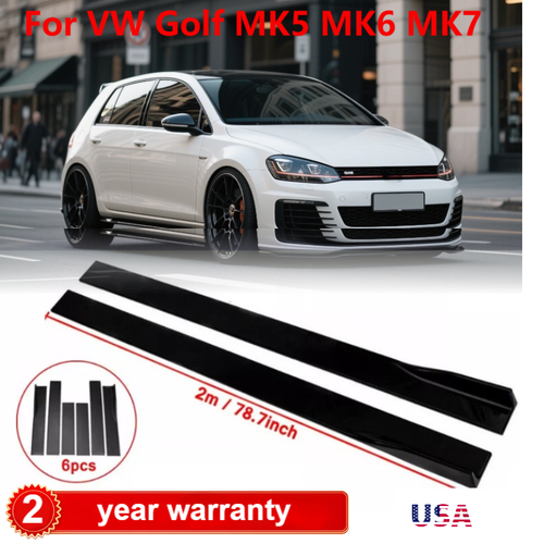 PP Splitter Lip For VW Golf MK5 MK6 MK7 78.7" Side Skirts Extension ...
