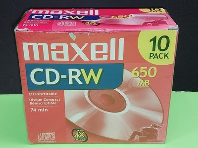 New Maxell CD-RW CD ReWritable 650 MB 74 Min 10 Brand New | eBay