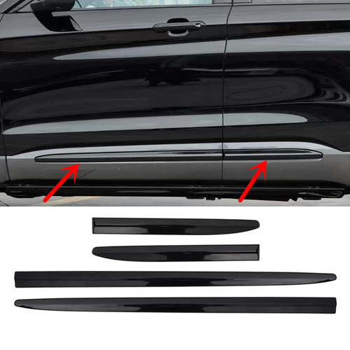 Fit FOR Ford Explorer 2020-2024 ABS Bright Black SIDE DOOR BODY MOLDING ...