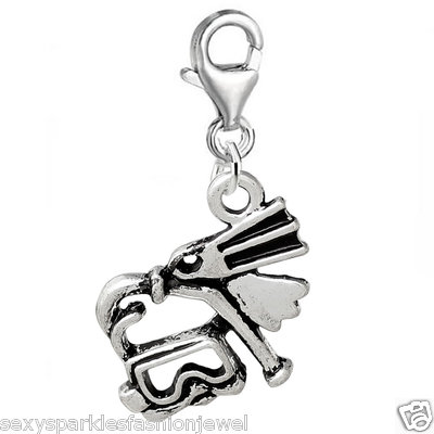 Clip on Scuba Diving Mask and Snorkel Charm Pendant for Bracelets 3715 ...