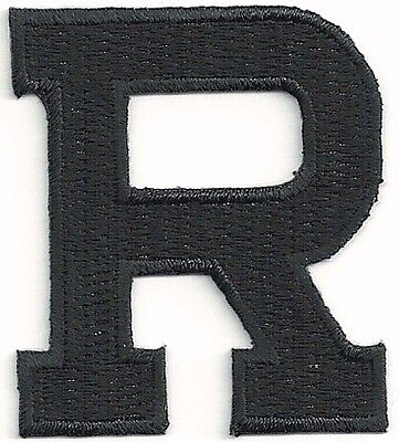1 7/8" Tall Black Monogram Block letter R Embroidery Patch | eBay