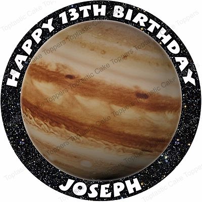 Personalised Planet Jupiter Space Science Edible Icing Party Cake ...