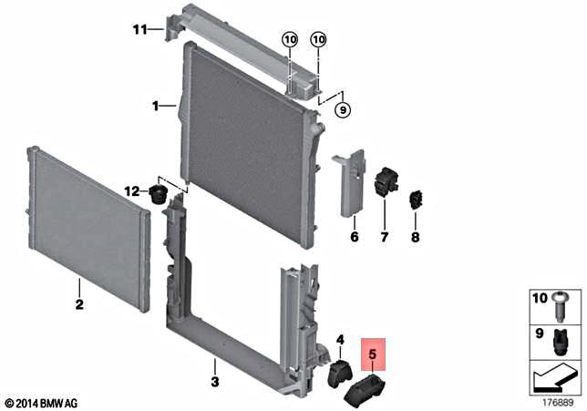 Genuine BMW E70 E71 E72 F15 X5 X6 Radiator Mounting Bracket OEM ...