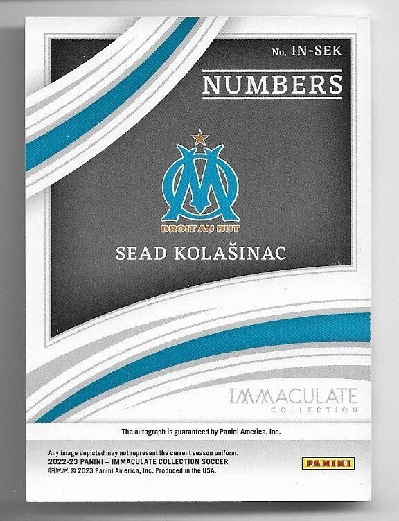 2022-23 Panini Immaculate Autograph Auto Card : Sead Kolasinac #02/99 ...