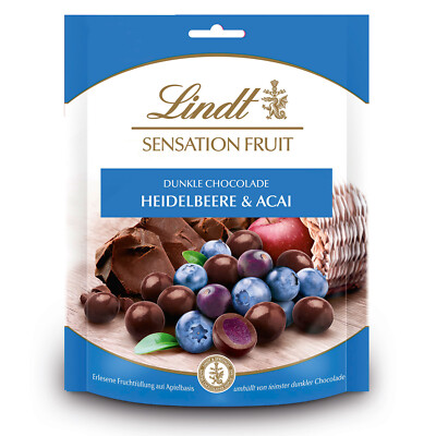 LINDT SENSATIONS - BLUEBERRY & ACAI Chocolate covered fruit sensation ...