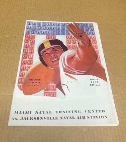 1945 WWII Football Program MIAMI NAVY TRAINING CENTER Jacksonville Air ...