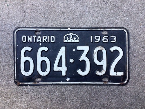 1963 - CANADA - ONTARIO - LICENSE PLATE | eBay