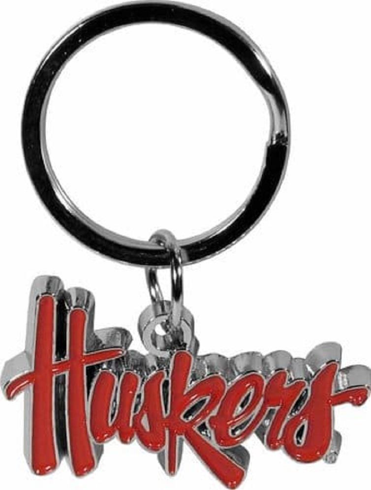 Nebraska Cornhuskers Cut Out Logo Keychain [NEW] NCAA Chrome Car Key ...