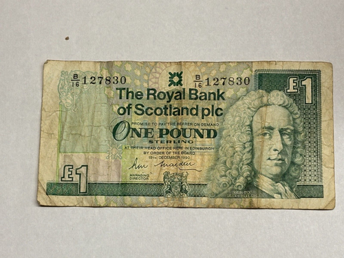 1990 Royal Bank of Scotland plc £1 One Pound Sterling Banknote | eBay
