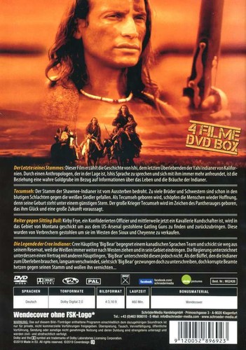 4 INDIANER KRIEGER Filme LEGENDE DER CREE Tecumseh SITTING BULL Western ...