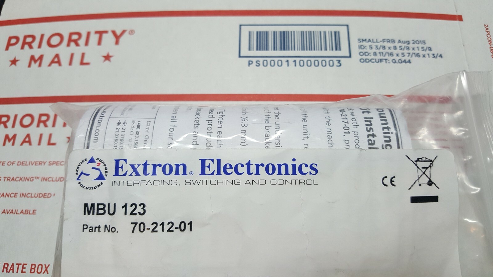 Extron MBU 123 70-212-01 Low-Profile Mount Kit for 1/8, 1/4, and 1/2 ...
