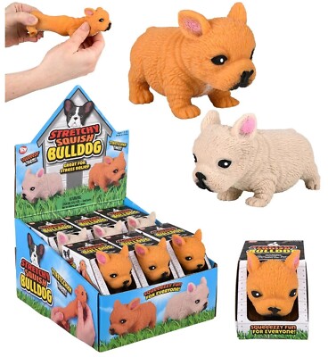 Squishy Stretchy Bulldog (2.5" to 6.5") Rubber Fidget Sensory Toy ...