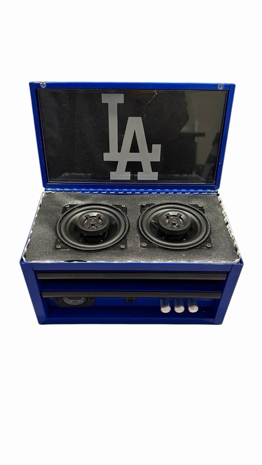 CUSTOM DODGERS Mini Tool Box Bluetooth Speaker w/4in Speakers w/ LED ...