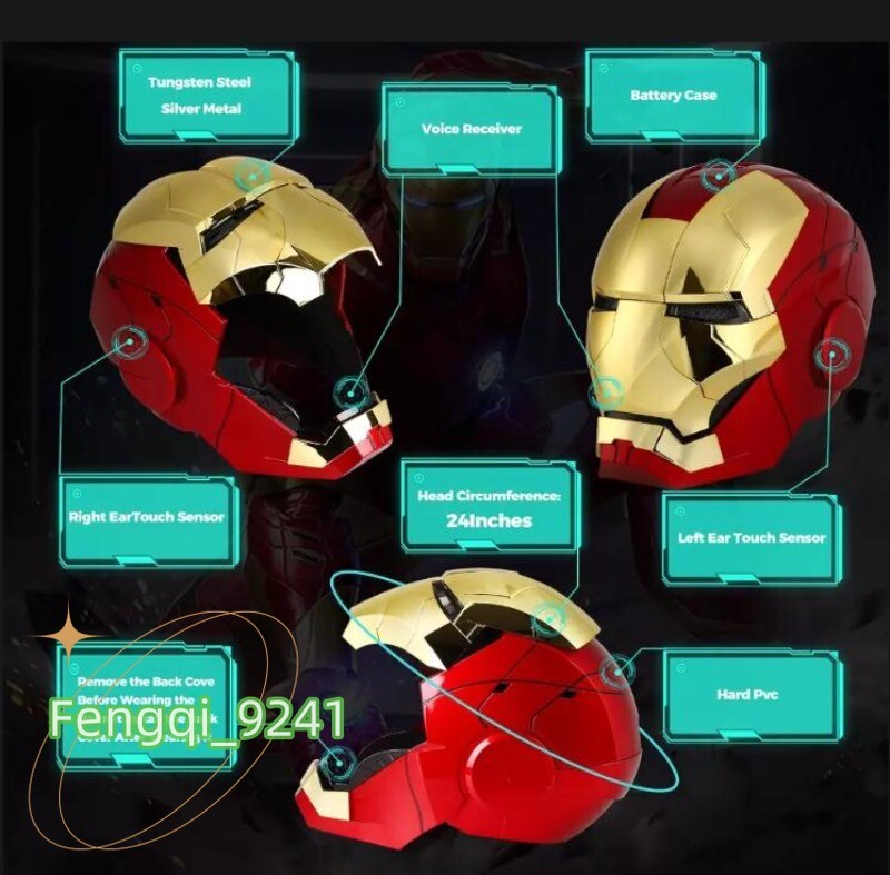 Iron Man Gold MK5 Helmet Electronic Voice Activated Open&Close Mask ...