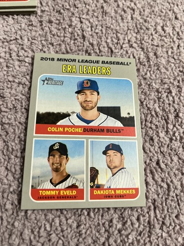 2019 Topps Heritage Minor League 194 Dakiota Mekkes Tommy Eveld Colin ...