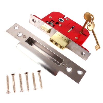 5 LEVER INTERNAL DOOR LOCK High & 2 KEYS Front Security Insurance ...