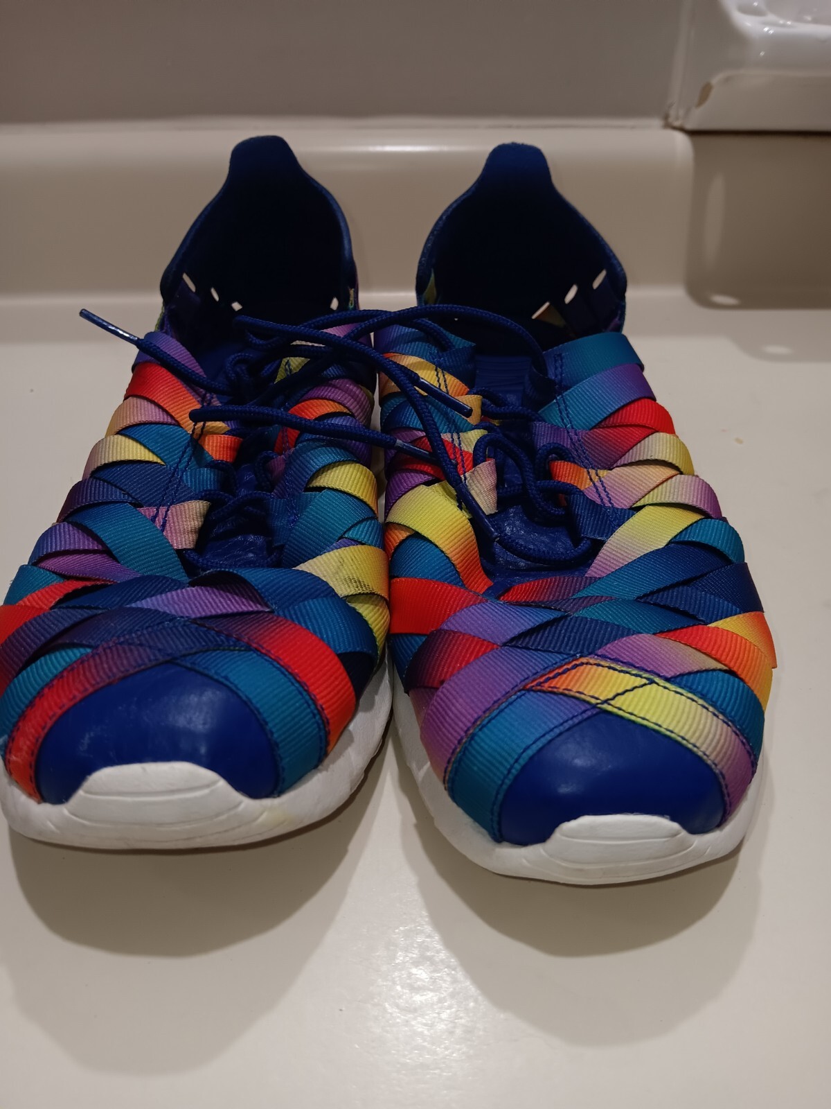 Unique Nike Roshe Run Woven Ribbon Rainbow Limited Edition Sneakers ...