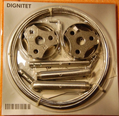 IKEA Dignitet Brushed Nickel Adjustable Curtain Rod Wire System ...