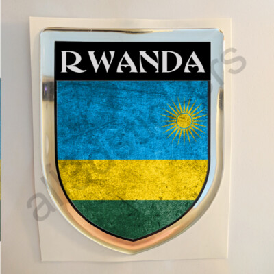 Rwanda Sticker Resin Domed Stickers Flag Grunge 3D Adhesive Gel Decal ...