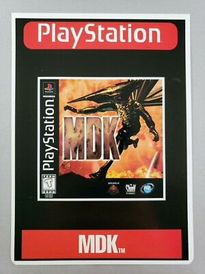 MDK - Toys R Us Retail Display Card - PS1 Playstation -1998 Vidpro RARE ...