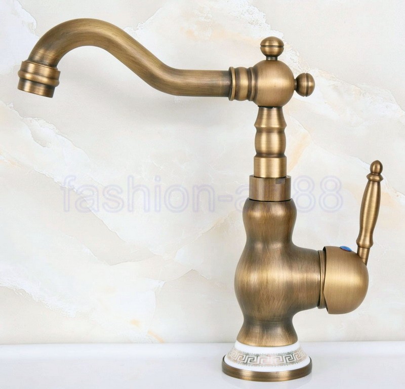 Retro Antique Brass Kitchen Wet Bar Bathroom Sink Faucet Taps fnf612 | eBay