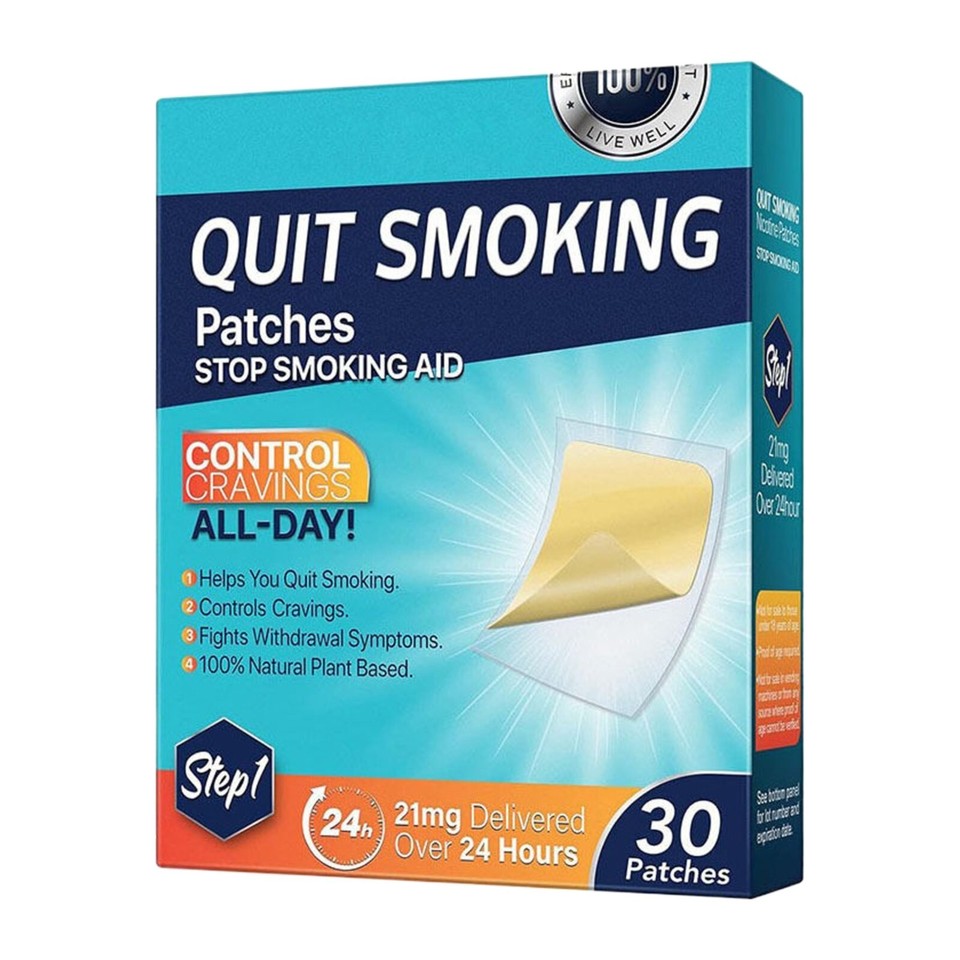 Quit Smoking Nicotine Patches, 30 Patches, 21mg Step 1 Stop Smoking ...
