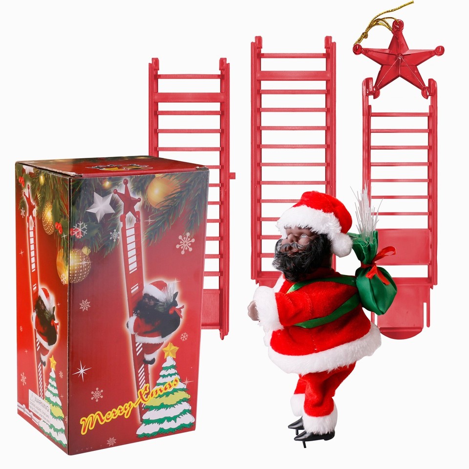 Electric Santa Claus Climbing Ladder Christmas Tree Party Decor Music ...