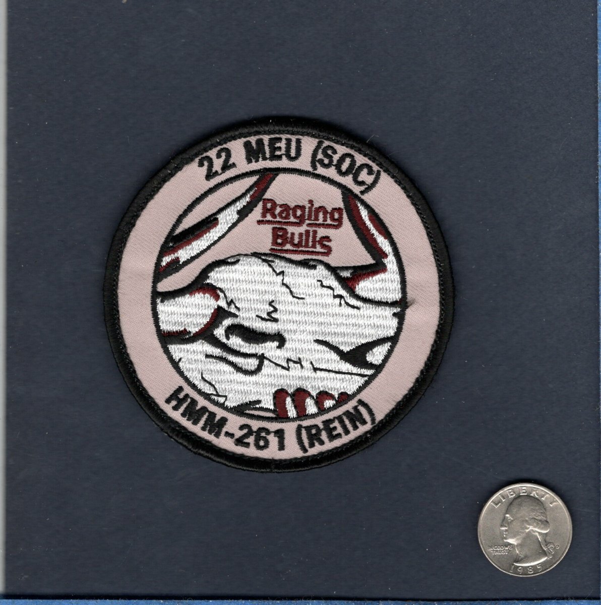 HMM-261 RAGING BULLS REIN 22nd MEU USMC CH-46 Helicopter Squadron Patch ...