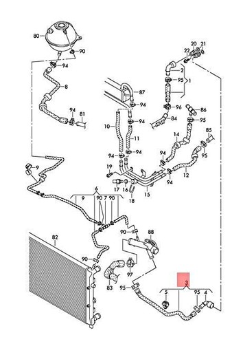VW AUDI SEAT COOLANT HOSE WITH QUICK RELEASE COUPLING 6R0122157L NO ...