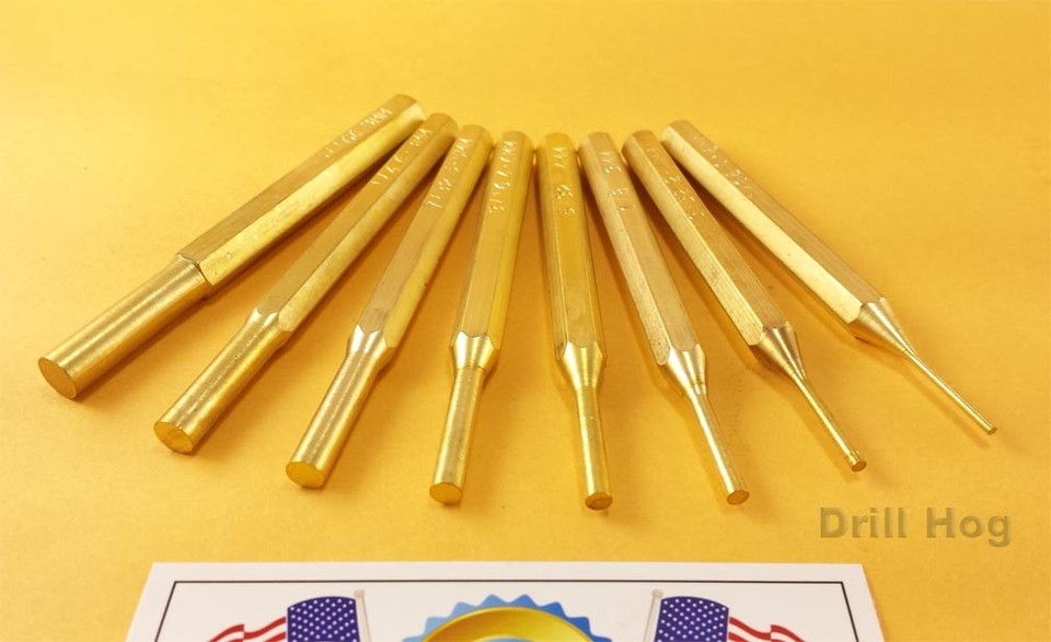 8 Pc Brass Punch Set Drift Pin Set Punch Roll Spring Gunsmith Gun ...