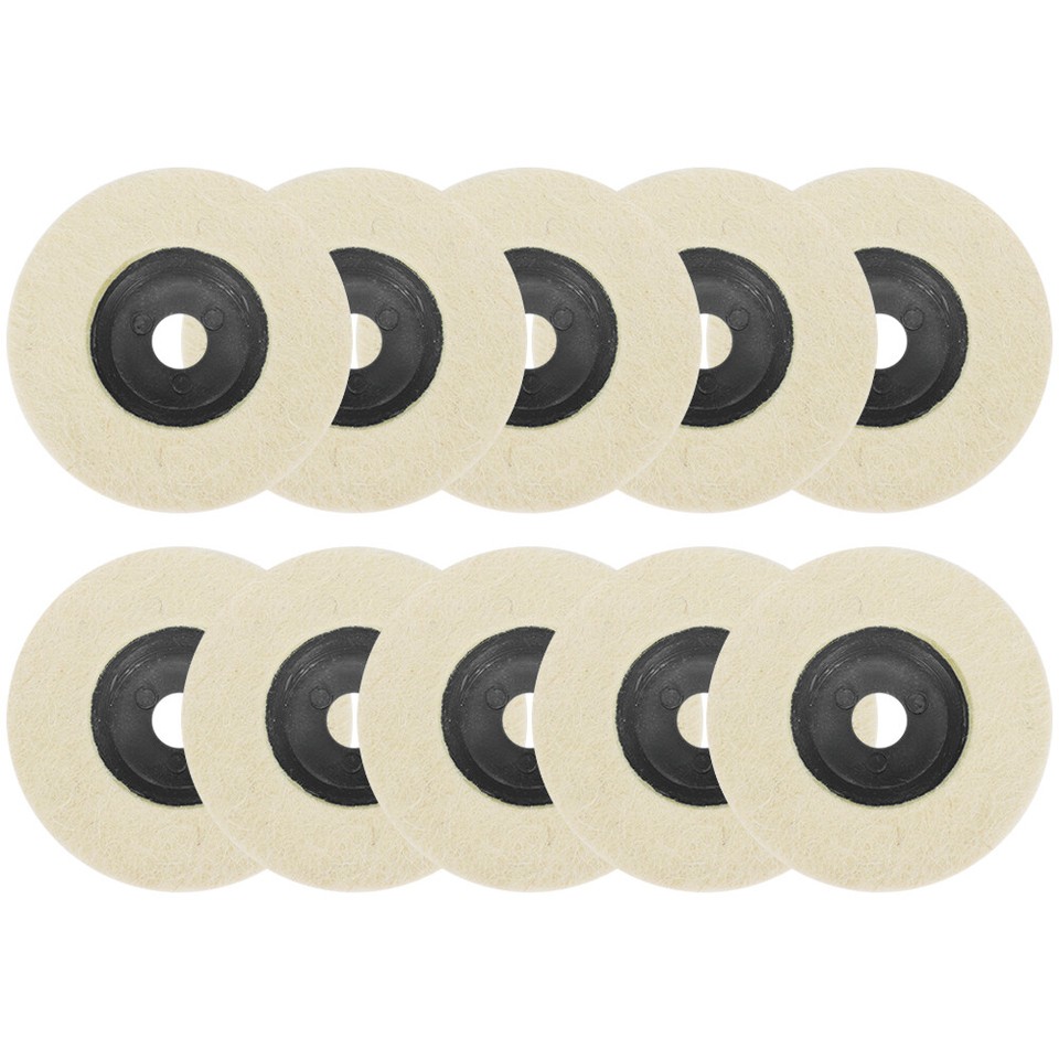 10Pcs 100x16mm Wool Polishing Discs Metal Jade Buffing Wheel For Angle ...