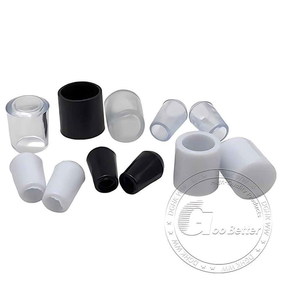 PVC Round Rubber End Caps Protection Cap Threaded Cover Pipe Tubing ...