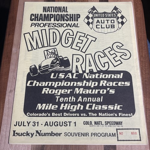 Vintage Colorado National Speedway USAC Midget Race Program | eBay
