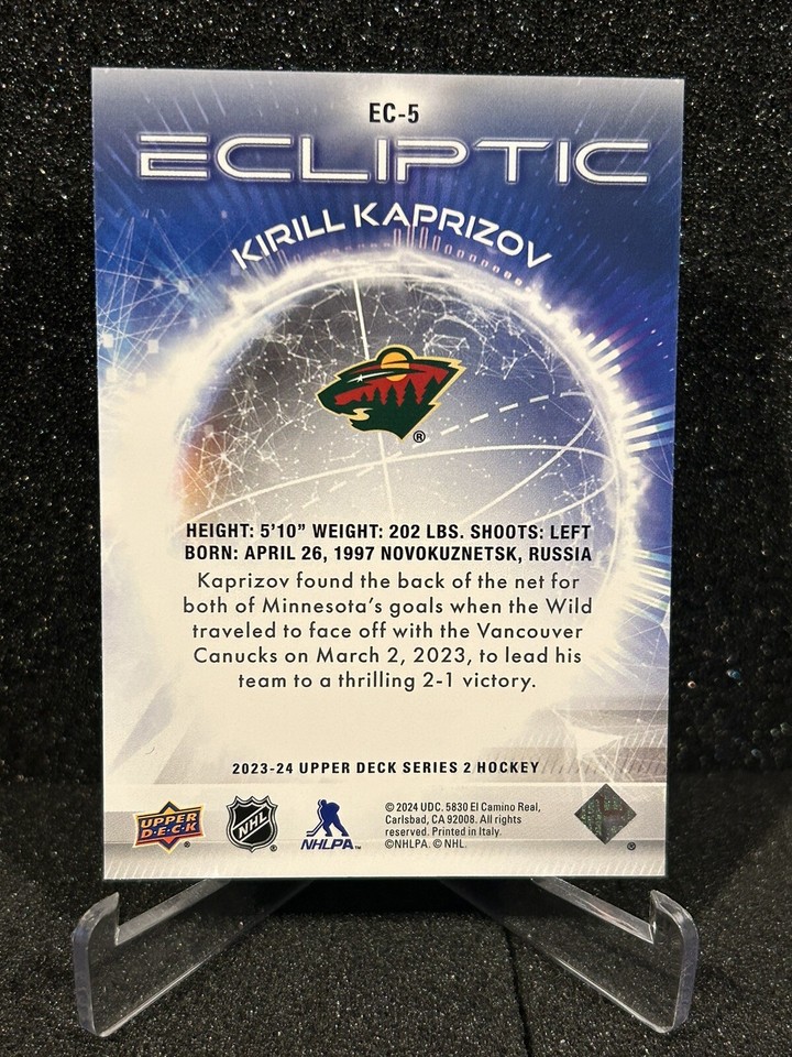 2023-24 Upper Deck Series 2 Kirill Kaprizov SP Ecliptic #EC-5 Minnesota Wild | eBay