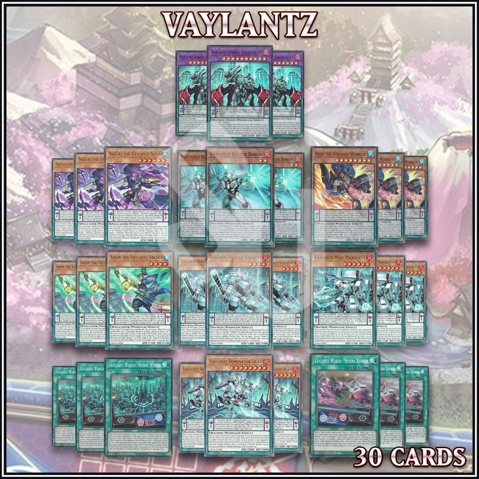 VAYLANTZ DECK 30 World Shinra Konig Buster Marquess Viscount Hojo TAMA ...