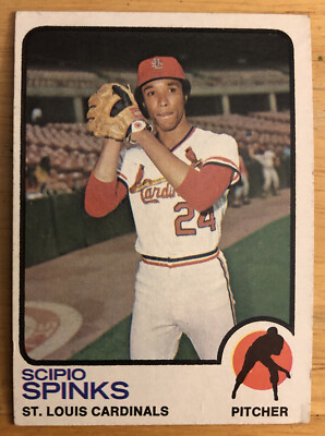 1973 Topps Scipio Spinks Card #417 Cardinals Pitcher Low-Grade Slightly ...