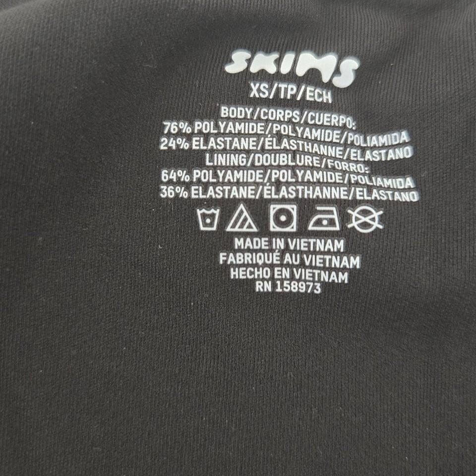 SKIMS Black Square Neck Adjustable Strap Tank Top XS TP | eBay